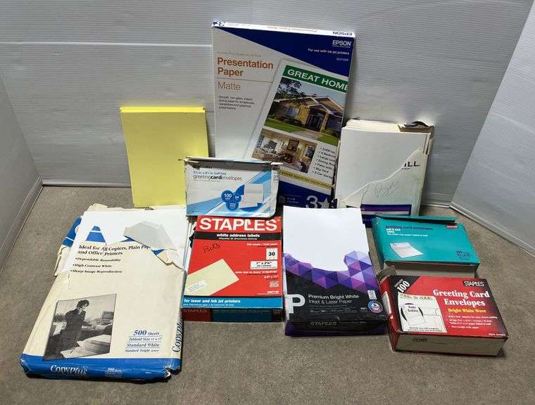 Office supplies, include: Epson, presentation paper, 13" x 19", 90 ...