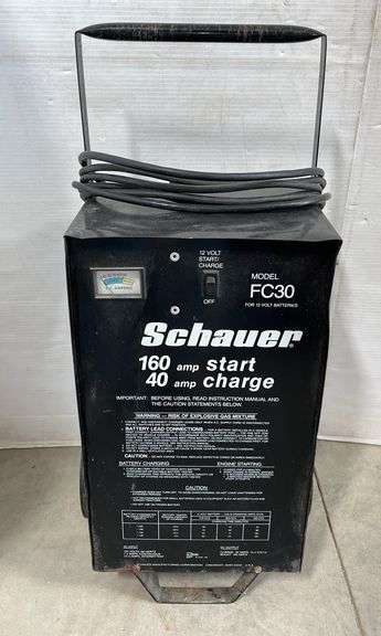 Schauer heavy duty battery charger, 40/160 Amp fast start, 12V, model ...