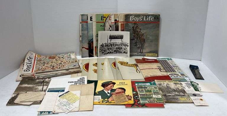 Large group of vintage scouting (Boy Scouts and Girl Scouts) ephemera ...