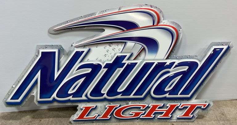 Natural Light sign, 33"W - Albrecht Auction Service