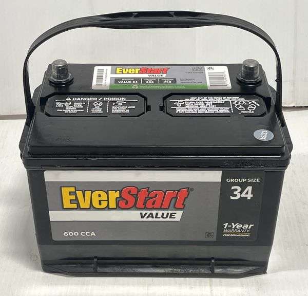 Everstart automotive battery, CCA 600, 12/24 date, guaranteed to be in ...