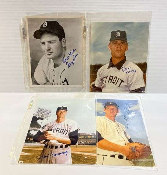 (4) Autographed photos of Detroit Tigers Legends, George Kell Hall of ...