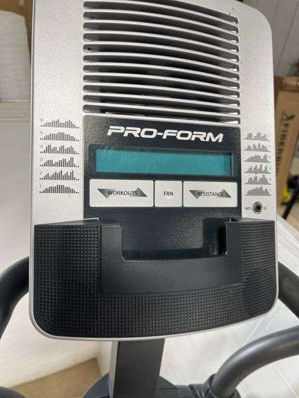 Proform elliptical, new batteries for screen and fan, workouts and resistance, 64"H, everything ...