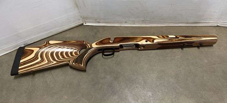 Wooden gun stock, believed to be for a 450 Bushmaster, 31 5/8"L, where ...