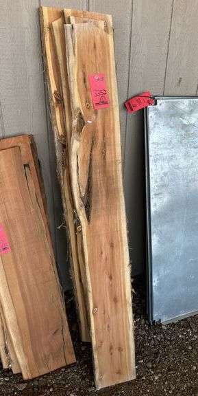 (5) Red cedar pieces, live edge, rough dawn, includes: One- 8" to 9"W x ...