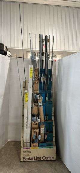 Brake Line Center rack filled with various new brake lines, up to 72 ...