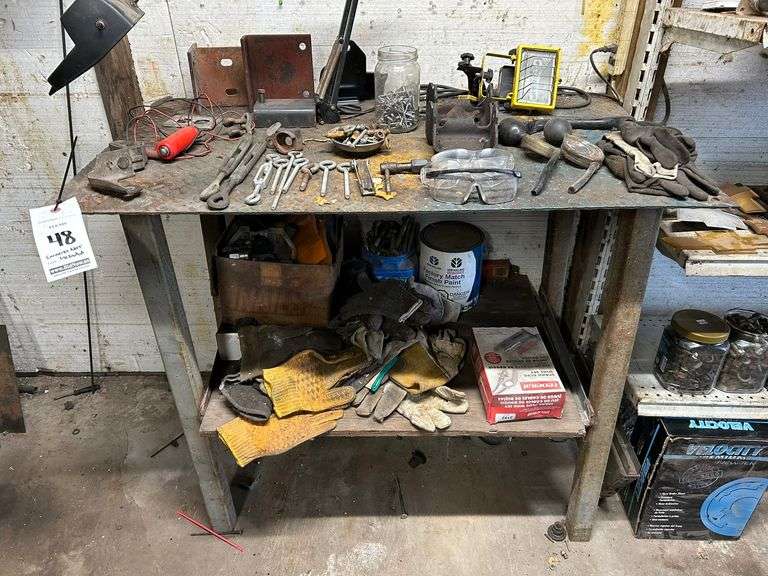 Heavy Shop-made Diamond Plate Steel Table/ Work Bench 42x25x36"H ...