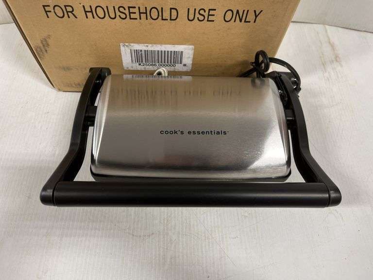Cooks Essentials electric panini grill/sandwich maker with booklet, box ...