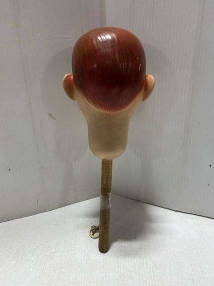1950s Jerry Mahoney ventriloquist dummy doll head on stick, mouth works ...
