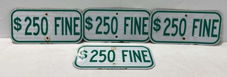 (4) Signs, each- 12" x 6" - Albrecht Auction Service
