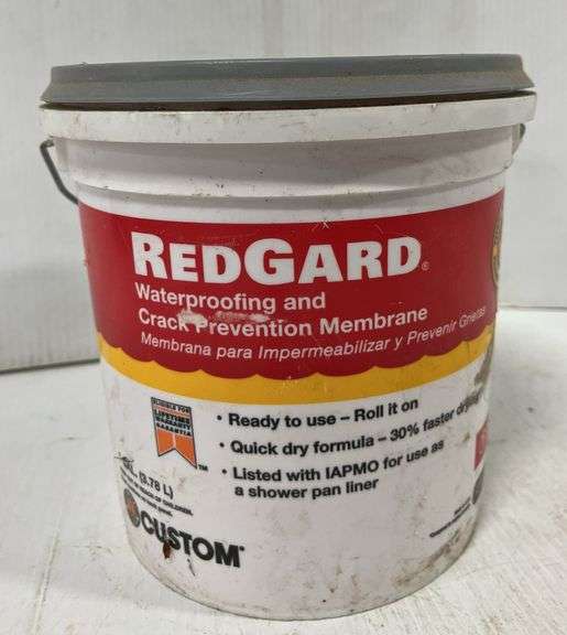 Bucket of RedGard shower waterproofer, 1-gallon, new - Albrecht Auction ...