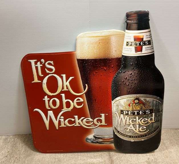 Vintage 1999 "Pete's Wicked Ale, It's Ok To Be Wicked" metal ...