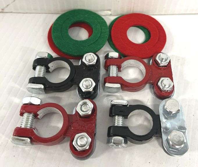 (2) Battery terminals, galvanized anti-corrosion 4-piece car battery ...