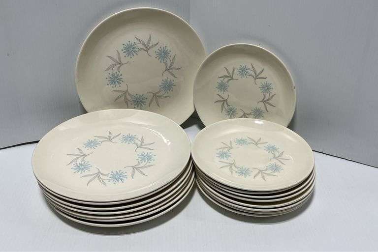 Dura print dishes by Homer Laughlin, include: (9) Desert plates, 7 1/4 ...