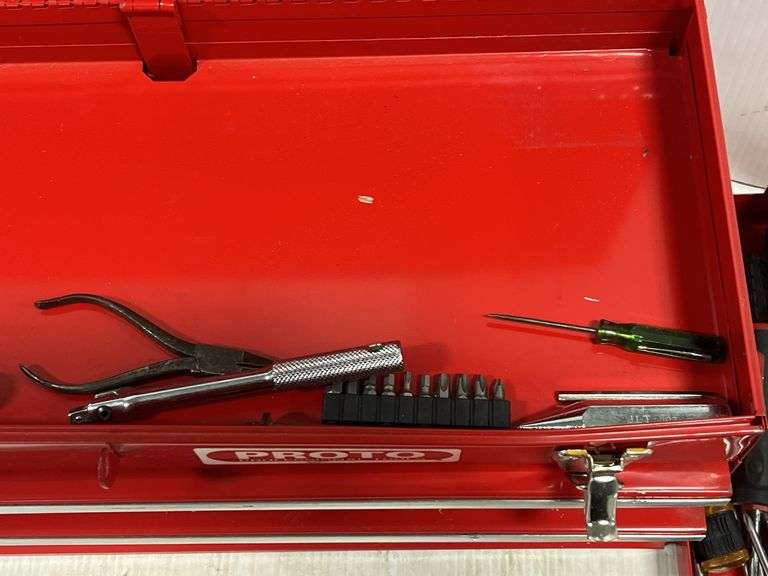Proto tool box filled with tools and related items, 21" x 9" x 12 ...