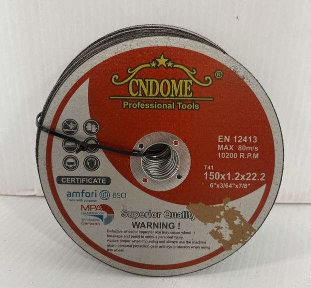 (20) CNDOME cut-off wheels, metal and stainless steel, 10,200 RPM, 6" x ...
