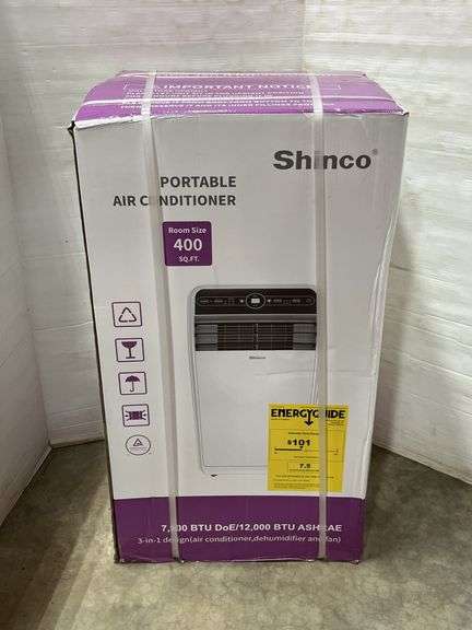 Shinco 7800 BTU roll around air conditioner, cools up to 400 sq. ft ...