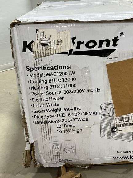 Koldfront window air conditioner with heat, 12,000 BTUs, model no ...