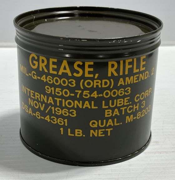 1 lb. can of Military rifle grease from 1963, NOS, excellent, never ...