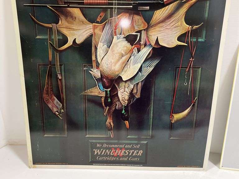 (2) Metal hunting signs, Winchester and Peters, Winchester- 23" x 28 ...