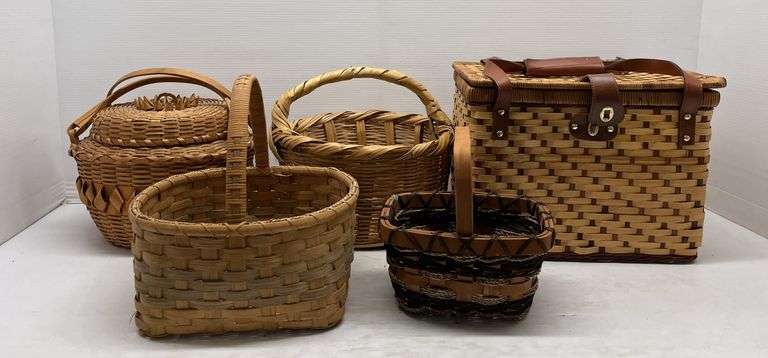 (6) Assorted baskets, up to 11"H, all good - Albrecht Auction Service