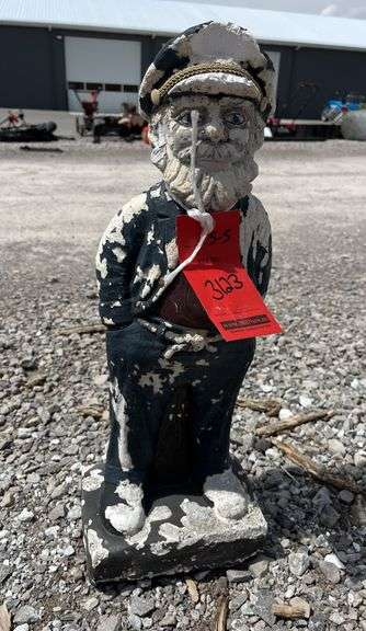 Concrete sea captain, 22", will need to be repainted - Albrecht Auction ...
