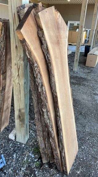 (4) Pieces of black walnut rough cut book match live edge, includes ...