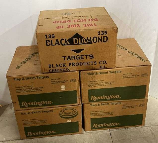 Remington clay pigeons, unopened; Black diamond sheet targets, box- 13 ...