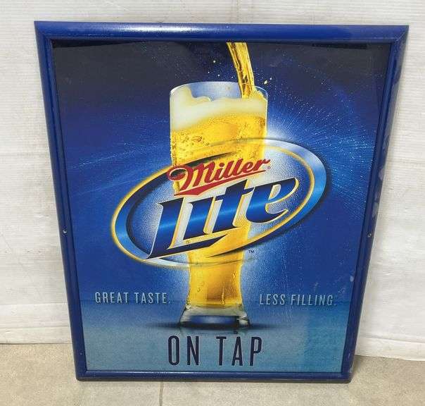 "Miller Lite" mirror, 26"W x 34"H, good - Albrecht Auction Service