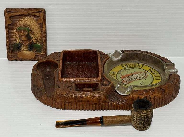 Ashtray for pipes, comes from Ancient Buried City, 10 1/2" x 6 1/4 ...