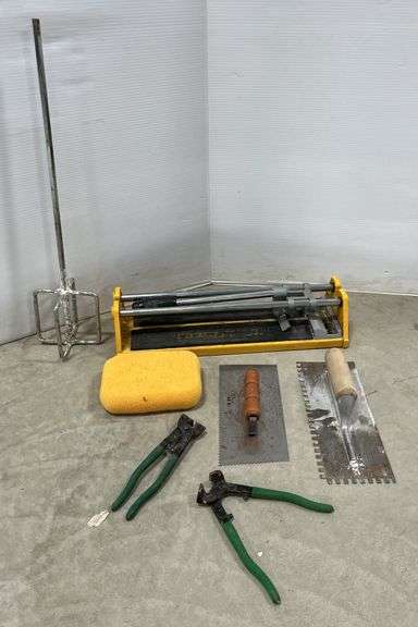 Assorted tile tools, tile cutter, up to 20"W, used, good - Albrecht ...