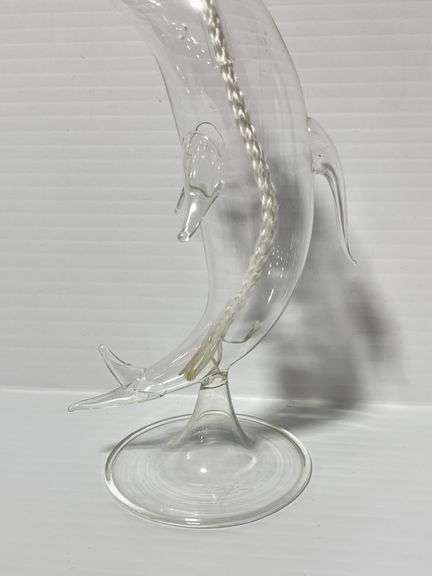 Dolphin glass diffuser, 6"H, new - Albrecht Auction Service