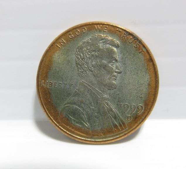 1999-D Penny, missing clad layer error - Albrecht Auction Service