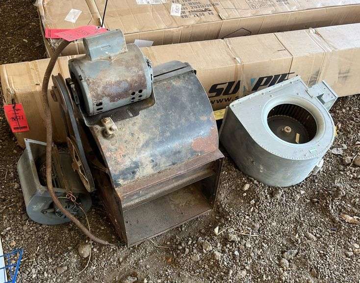 (3) Blower fan boxes and motors, all work - Albrecht Auction Service