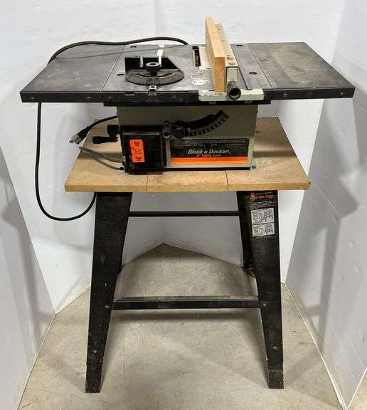 8" Black & Decker table saw with stand, 27"W x 23"D x 44"H, excellent ...
