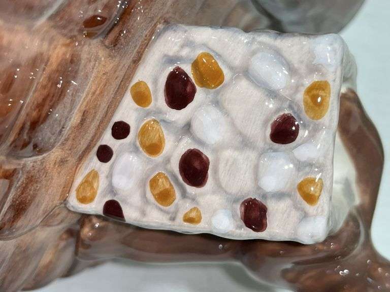 Set of (3) green ceramic canisters, and Lodge rustic cookie jar, up to ...