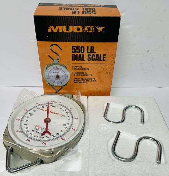 Muddy Outdoors 550 lb. dial scale, 17", new - Albrecht Auction Service