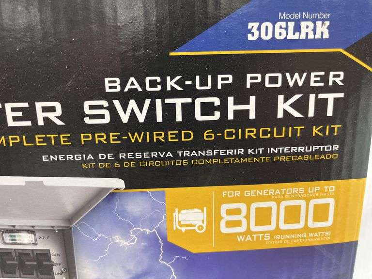 Reliance generator transfer switch kit, for generators up to 800W, 18"H ...