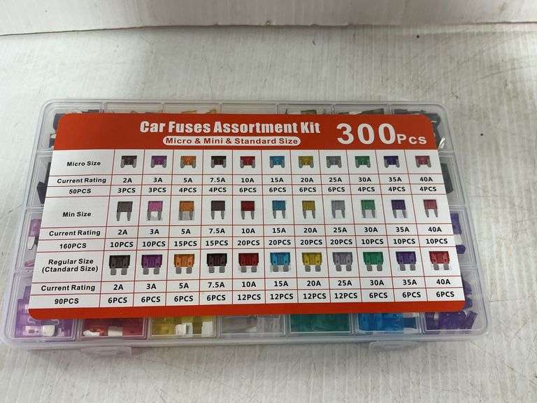 300-Piece car fuse combo kit, includes: 160- mini, 90- standard, 50 ...