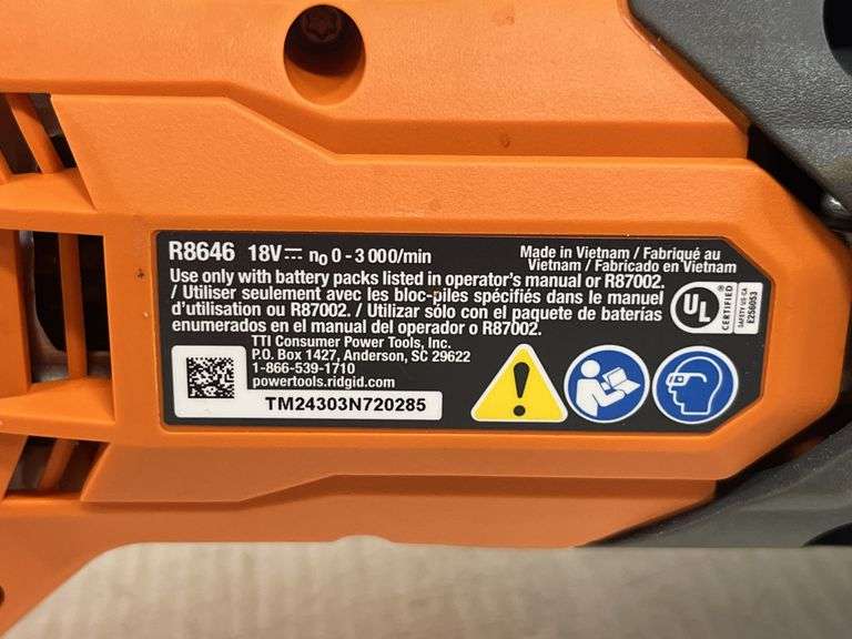 RIDGID 18V saw tool, new, works - Albrecht Auction Service