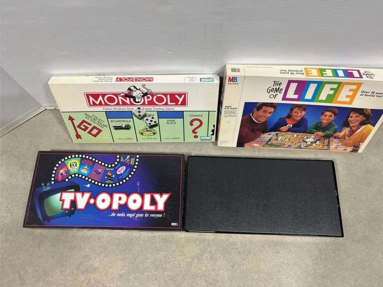 (3) Complete board games, include: TV-Opoly, Monopoly, and the Game of ...