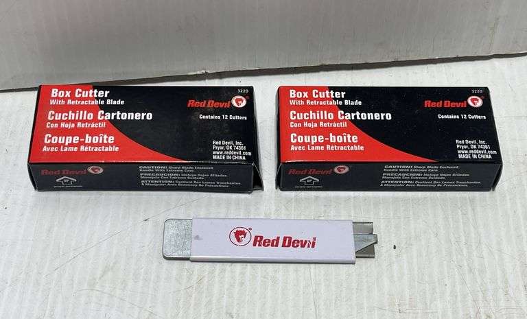 (24) Red Devil box cutter with retractable blade, new - Albrecht ...