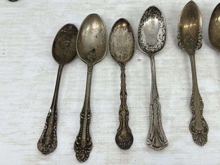 Antique collector spoons, up to 13"L, some wear - Albrecht Auction Service