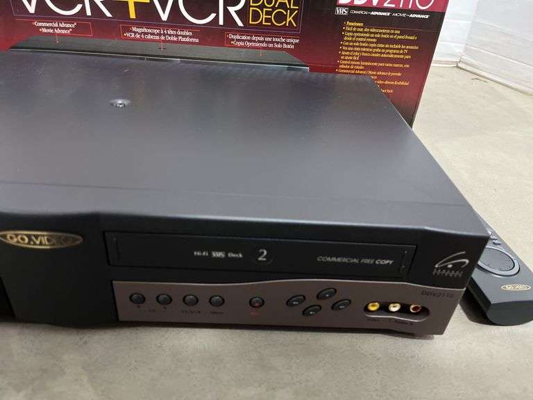 GO Video VCR+VCR dual-deck commercial advanced 4-head Hi/Fi VCR, model ...