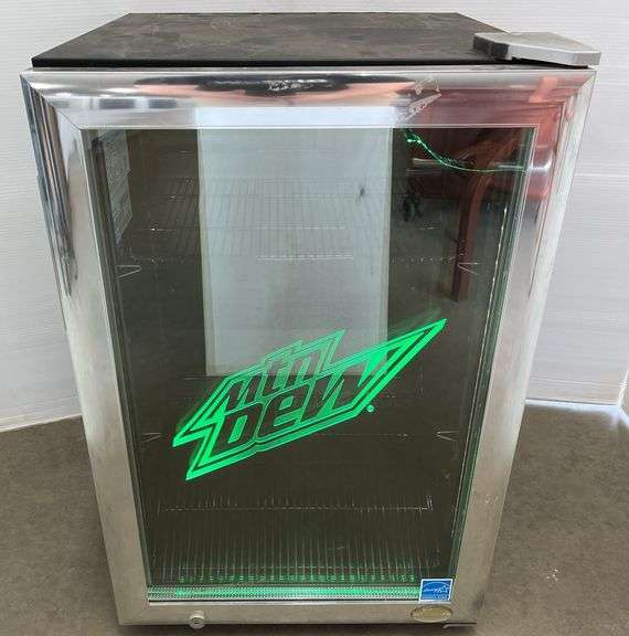 Commercial Mtn. Dew cooler, works, like new, lights up lime green or ...