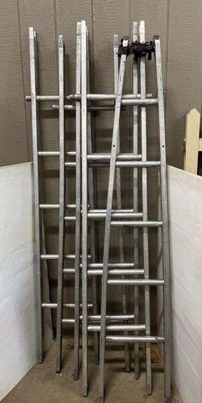 Five-section aluminum stack ladder for window ashing, Type 1, 250 lb ...