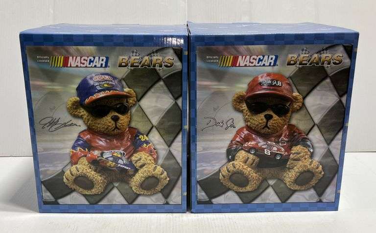 (2) Winner's Circle NASCAR collector's display bears, Dale Earnhardt ...