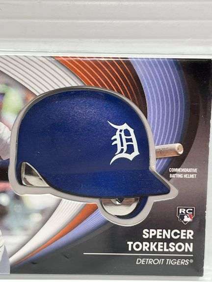 (7) Baseball team helmet cards, include: Tigers, Cardinals, Blue Jays ...