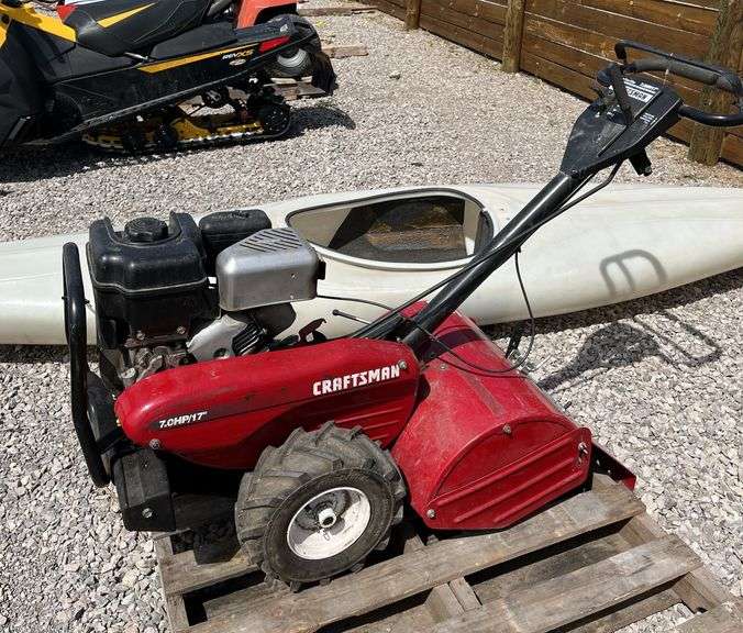 Craftsman 17" rototiller, 7 HP, reverse rotating tines, runs and tills ...
