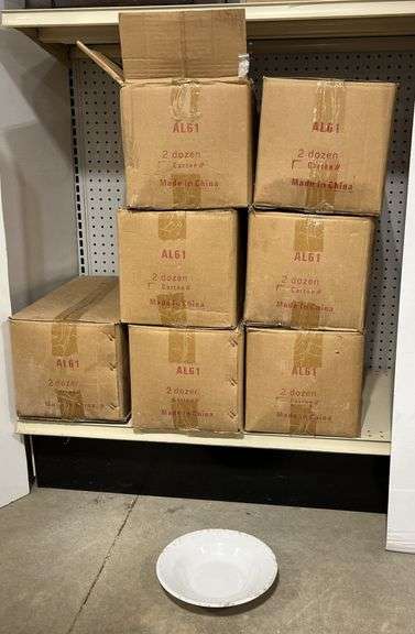 (7) Cases of Crestware 9" soup bowls, total of 168 bowls, NIB ...